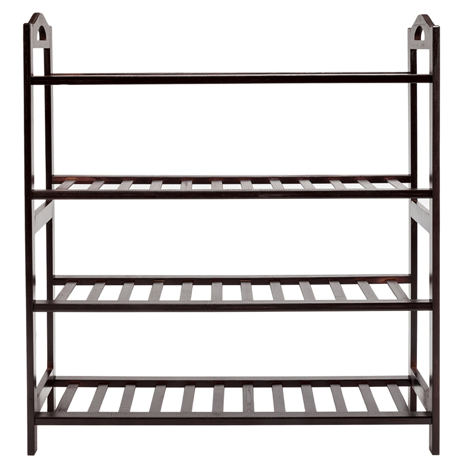 Resenkos Concise 12-Batten 4 Tiers Bamboo Shoe Rack - Coffee, Shoe Rack ...