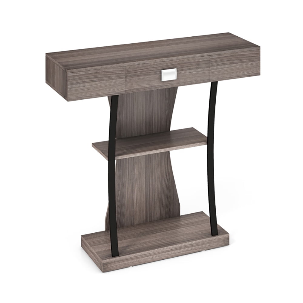 Resenkos Console Table with Drawer and 2-Tier Shelves for Entryway ...