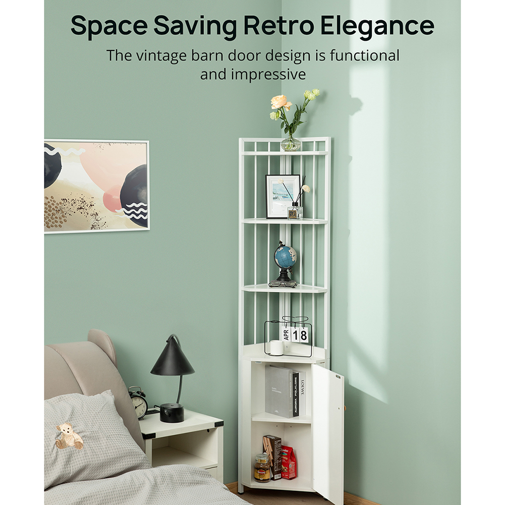 Resenkos Corner Storage Rack, 4-Tier Corner Shelf with Storage ...