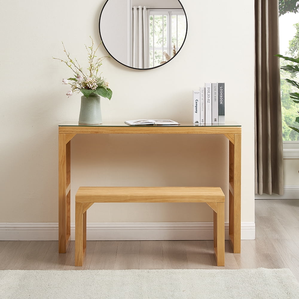 Resenkos Dining Bench and Table, Pine Indoor Wood Bench for Entryway ...