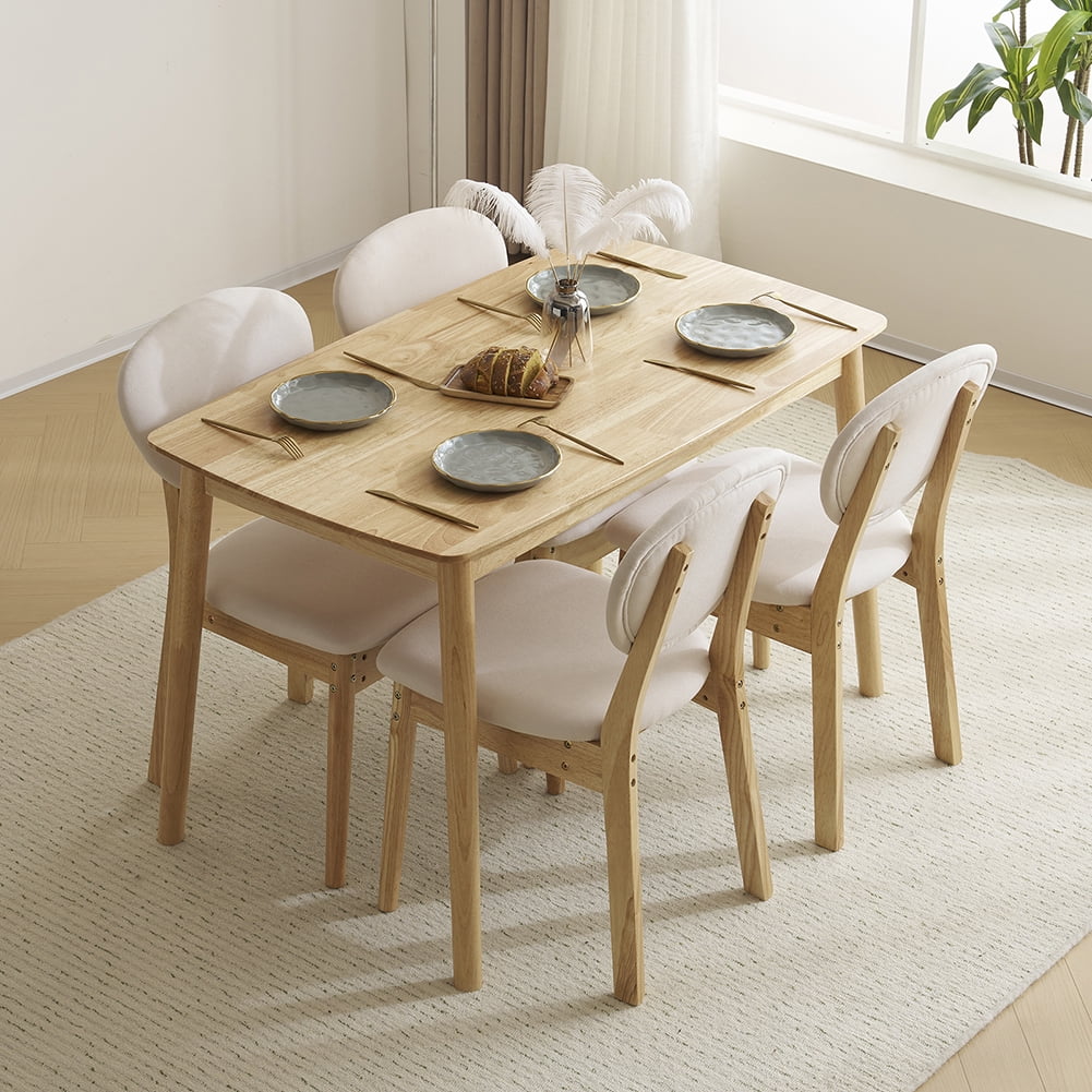 Resenkos Dining Table Set,Disassembly Rubber Wood Soft Package Wood ...