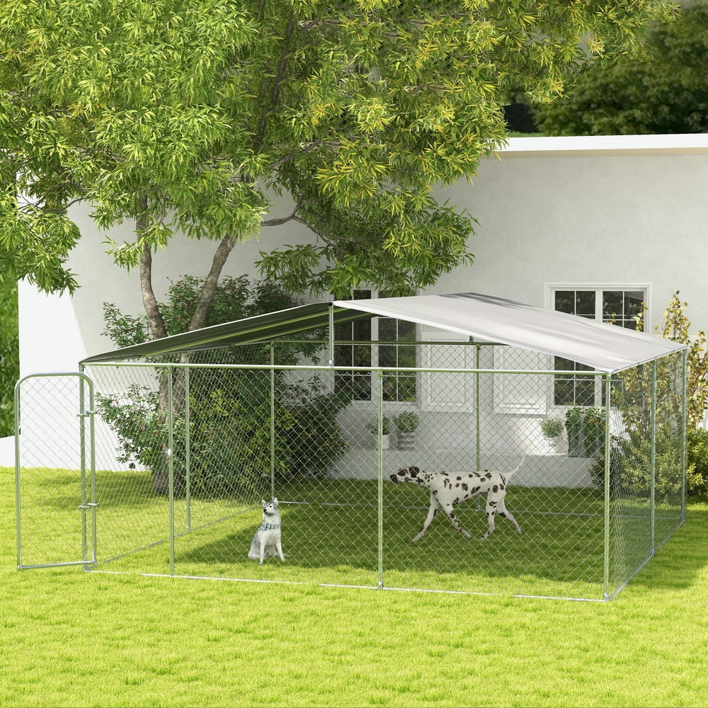 Resenkos Dog Kennel,Outdoor Dog Kennel Galvanized Steel Fence with ...