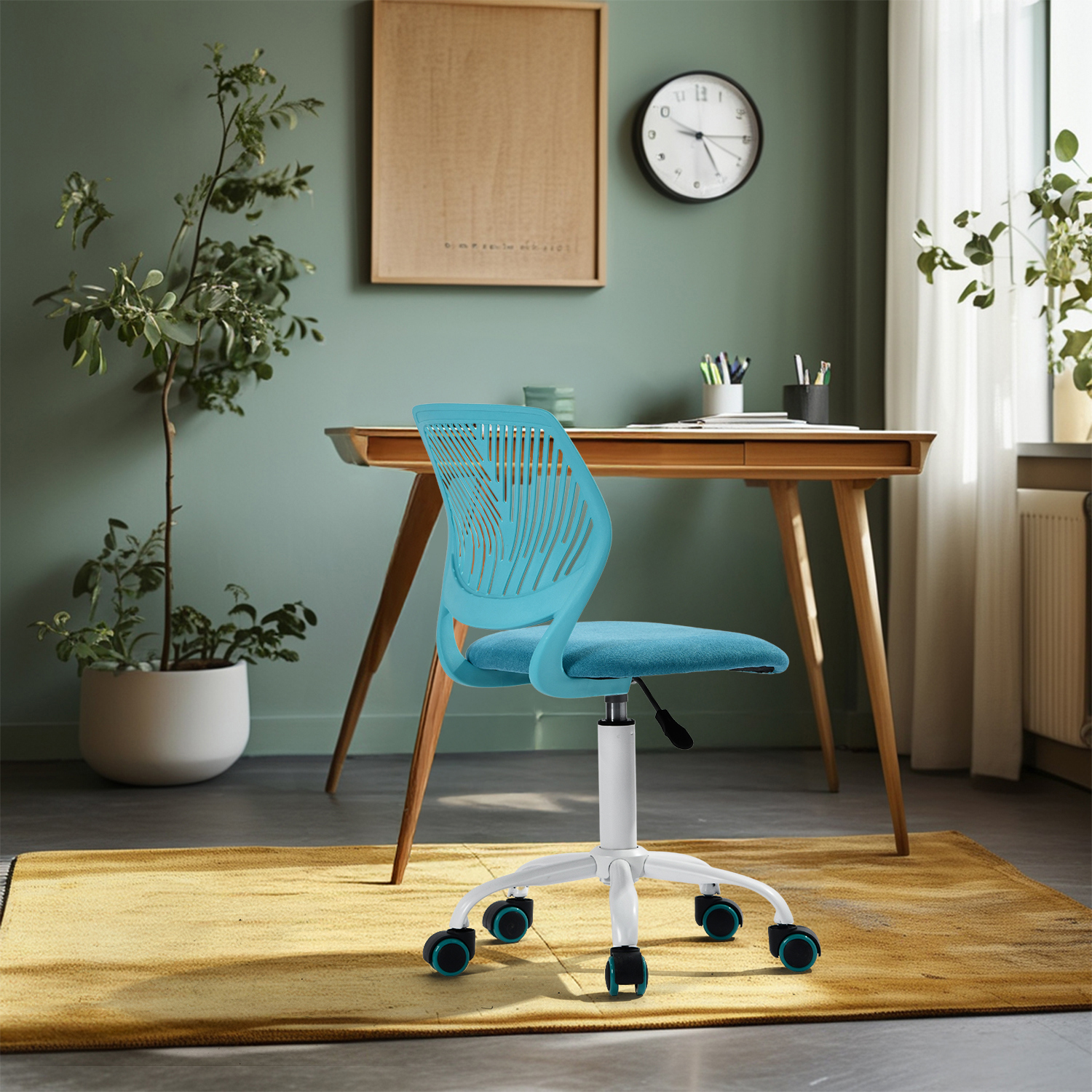 Resenkos Ergonomic Armless Task Chair with Soft Corduroy Cushions ...