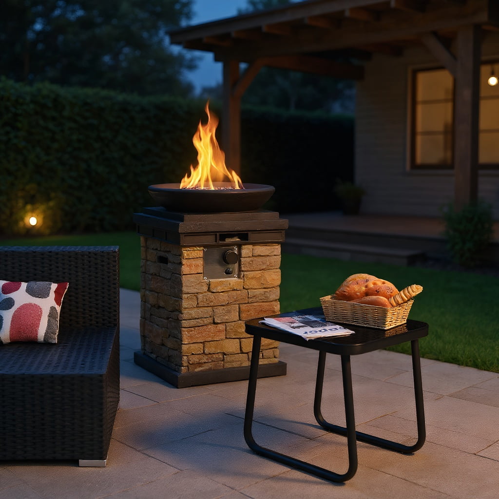 Resenkos Fire Pit, Fire Bowl,Outdoor Firepit,40000BTU Outdoor Propane ...