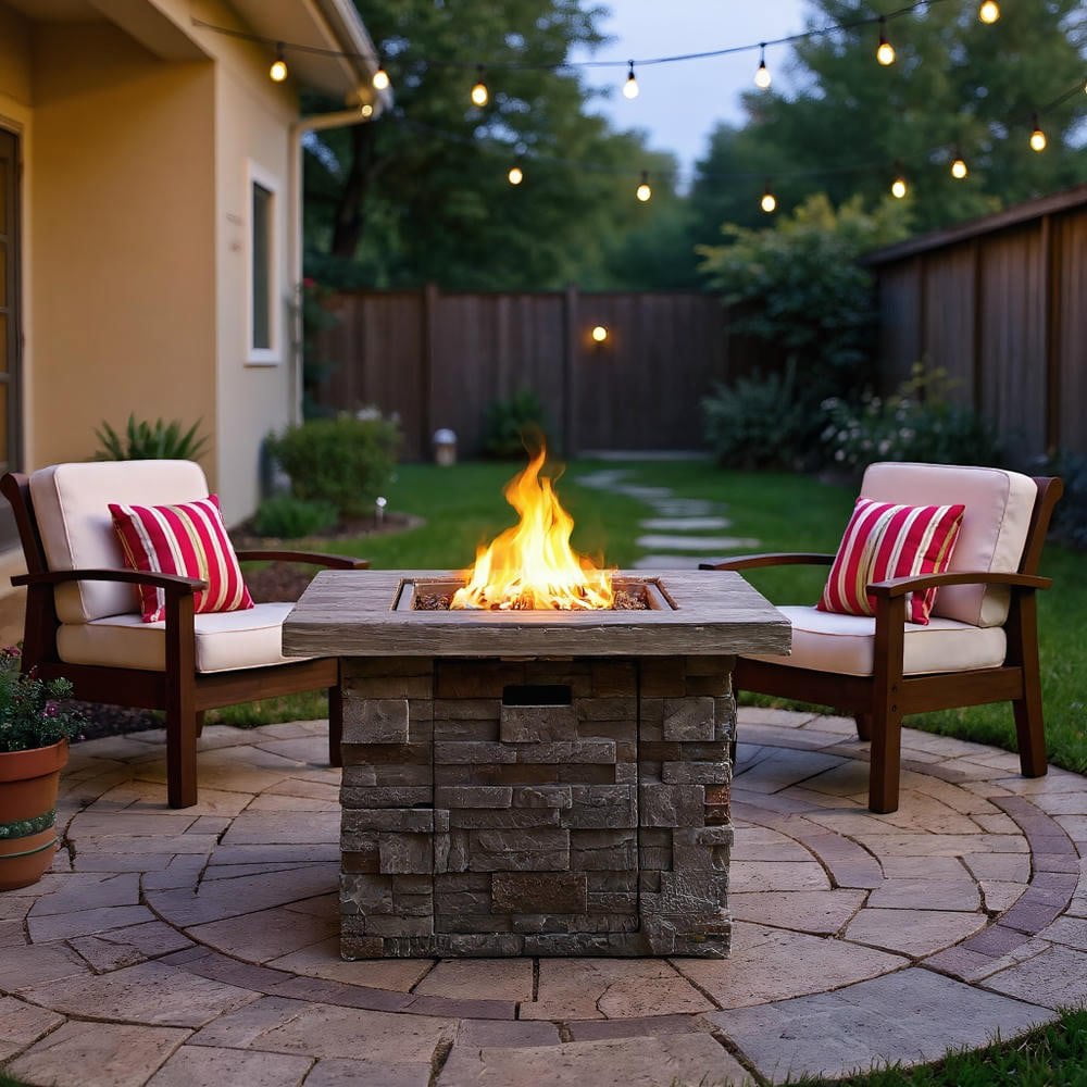 Resenkos Fire Pit Table for Office Patio Furniture Ambiance - Walmart ...