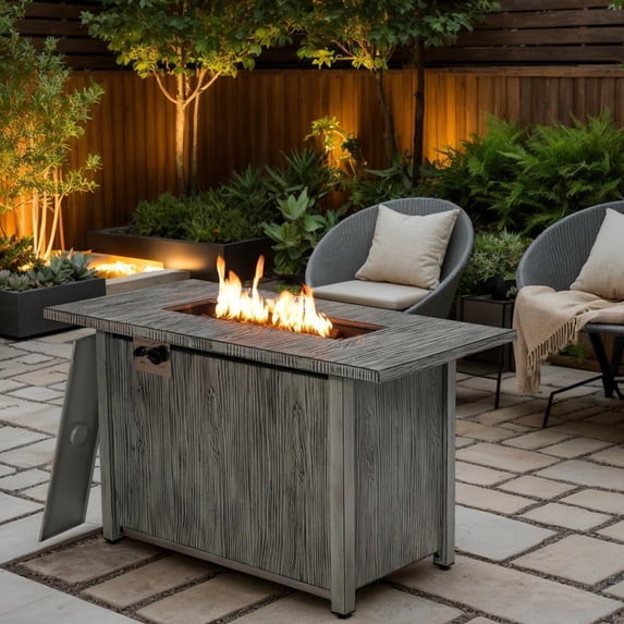 Resenkos Fire Pit Table, Fire Bowl Table,Outdoor Firepit Table,43 Inch ...