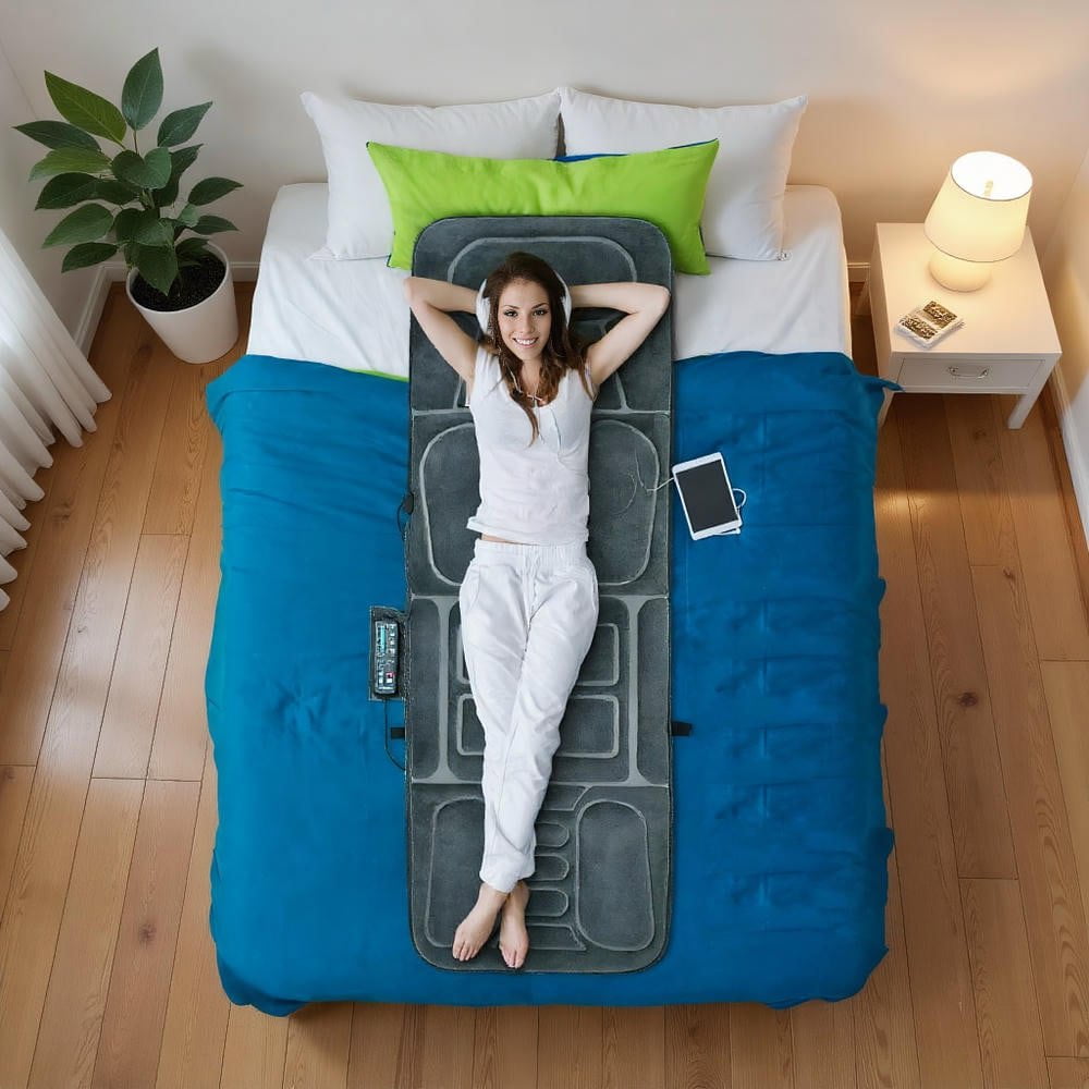 Resenkos Foldable Massage Mat with Heat and 10 Vibration Motors ...