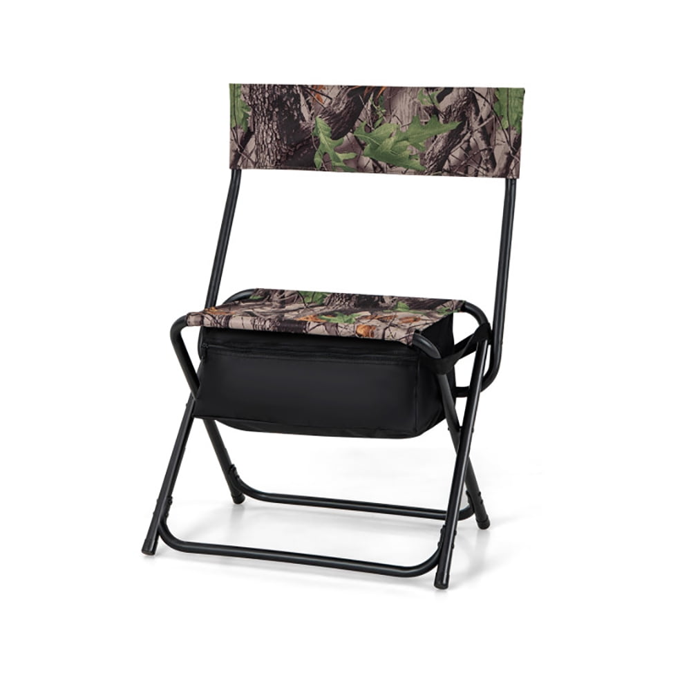 Resenkos Foldable Patio Chair with Storage Pocket Backrest for Camping ...