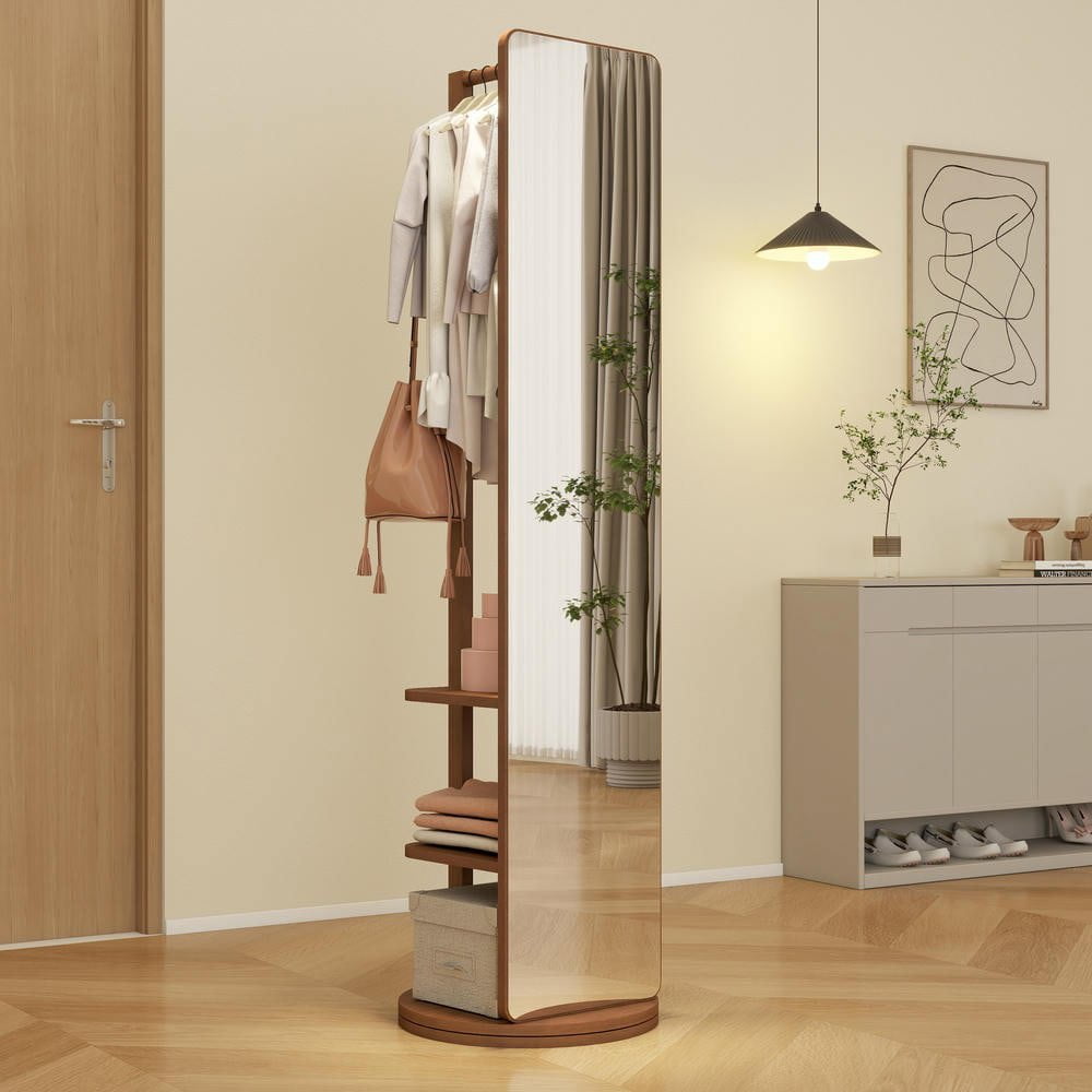 Resenkos Full-Length Mirror, Rubber Wood Frame, 68.8x19.6 In, Large ...