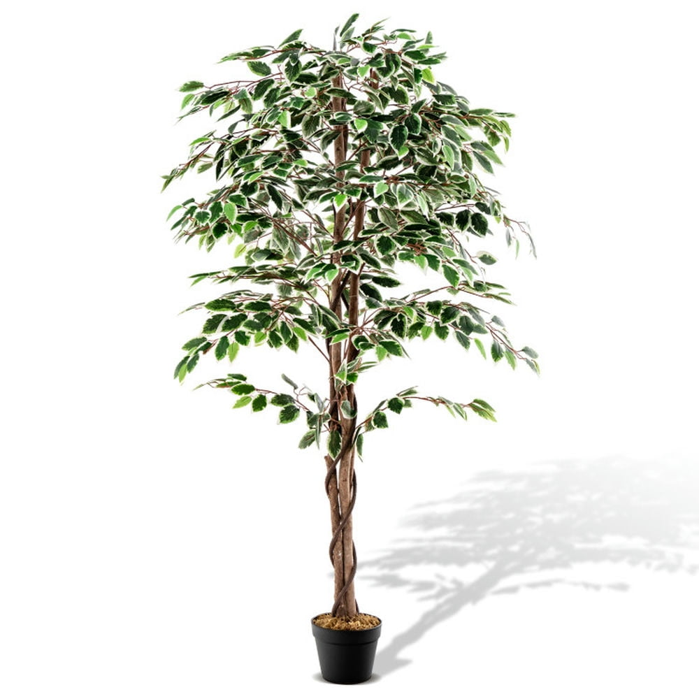 Resenkos Greenery Decor,Artificial Ficus Tree Tall Faux Indoor Plant ...