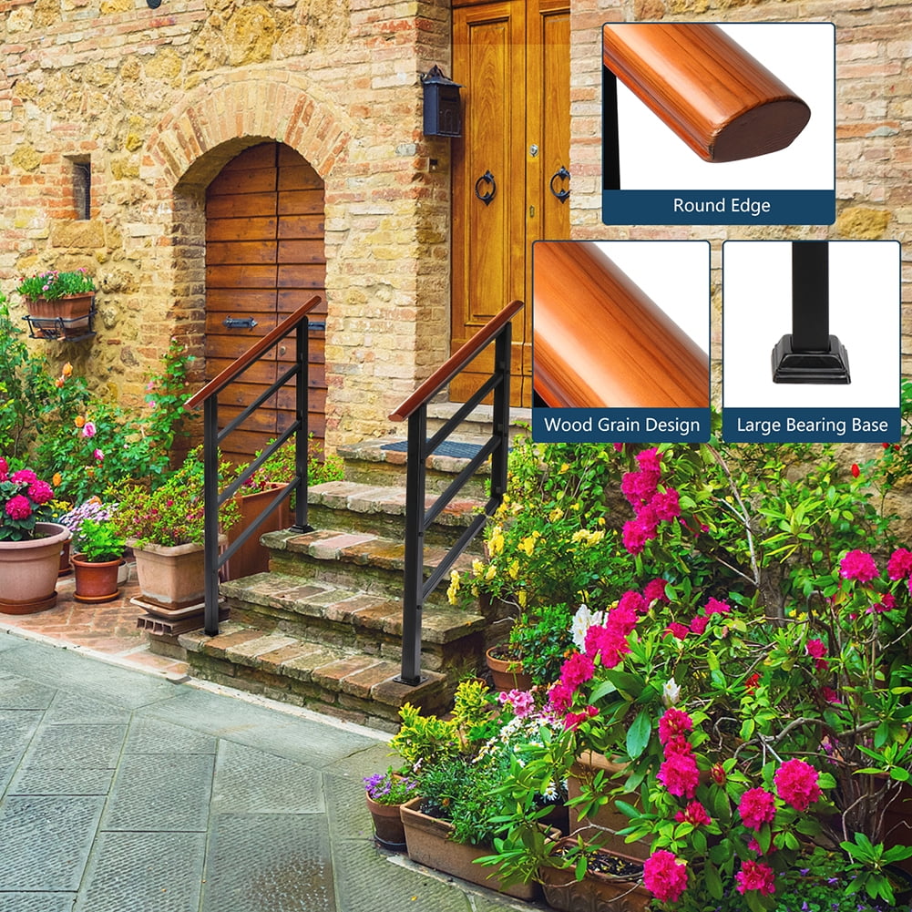 Resenkos Hand rail Stair Railing,Handrails For Outdoor Steps, Wrought ...