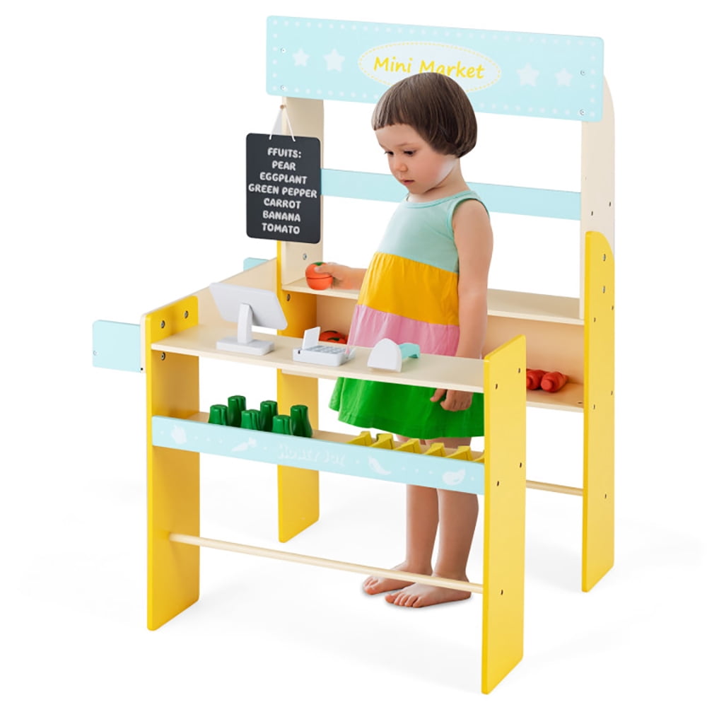 Resenkos Kid's Pretend Play Grocery Store with Cash Register and ...