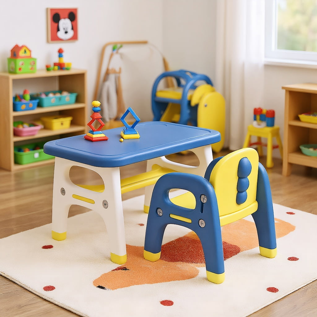 Resenkos Kids Activity Table and Chair Set with Montessori Toys for ...
