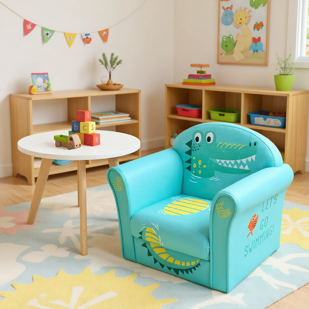 Resenkos Kids Crocodile Armrest Upholstered Couch, Kids Chairs for Kids ...