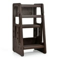 Resenkos Kids Kitchen Step Stool with Double Safety Rails -Brown, Kids ...