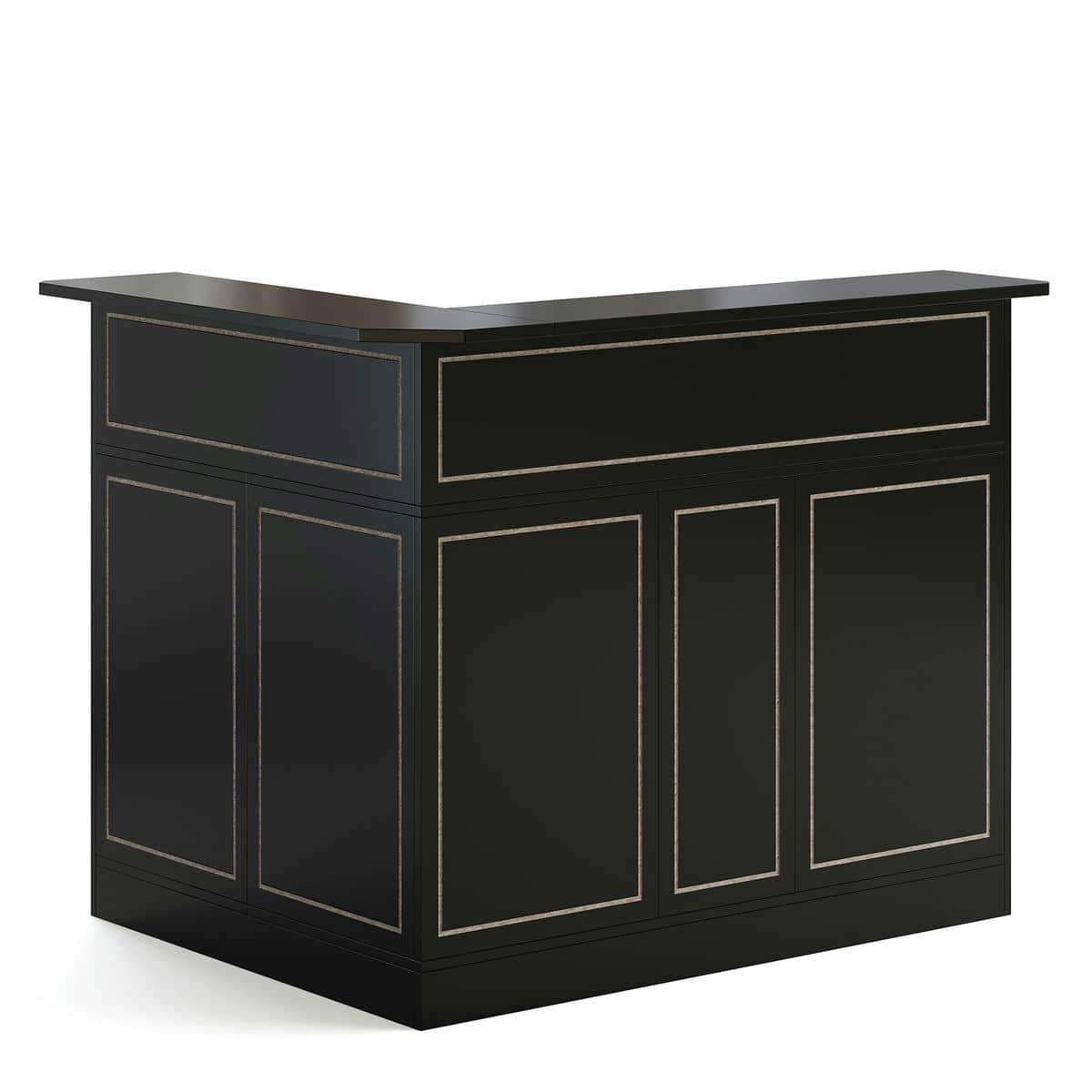 Resenkos L-Shaped Corner Bar Table, Home Bar Unit, Industrial Wine Cabinet Reception Desk ...
