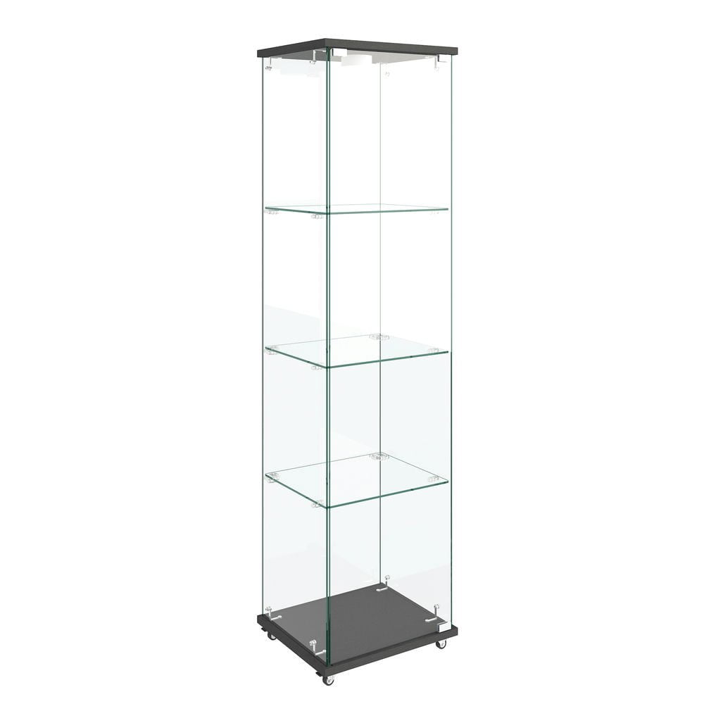 Resenkos LED-Lit Glass Display Cabinet, Tempered Shelf, Home Decor ...