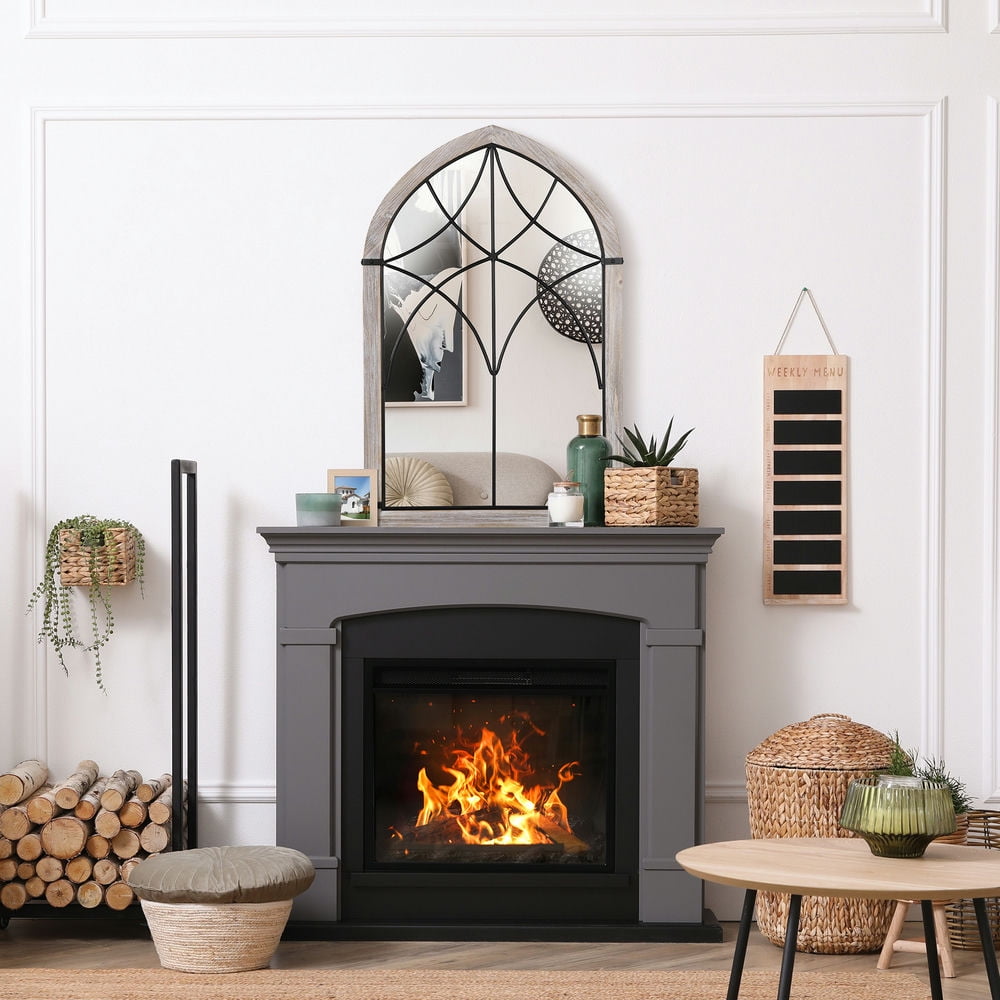 Resenkos Large Farmhouse Wall Mirror, Arch Window Mirror For Wall Decor ...