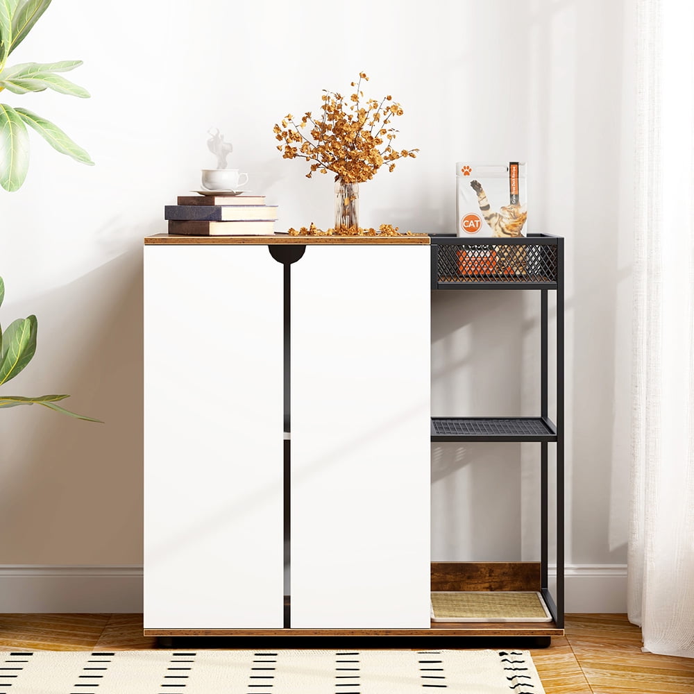 Resenkos Litter Box Enclosure for 2 Cats.Cat Litter Box Furniture ...