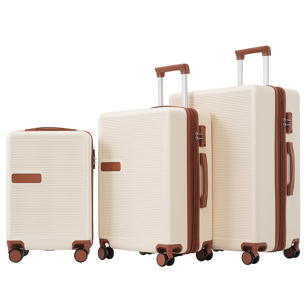 Resenkos Luggage Expandable Suitcase,Contrast Color 3 Piece Luggage Set ...