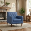 Mcombo Modern Accent Chair with Ottoman for Living Room Bedroom, Mid ...