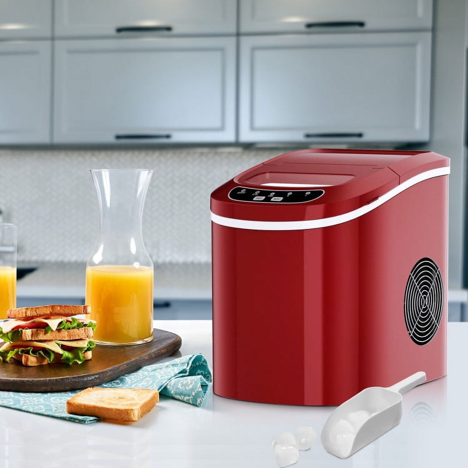 Resenkos Mini Portable Compact Electric Ice Maker Machine-Red ...
