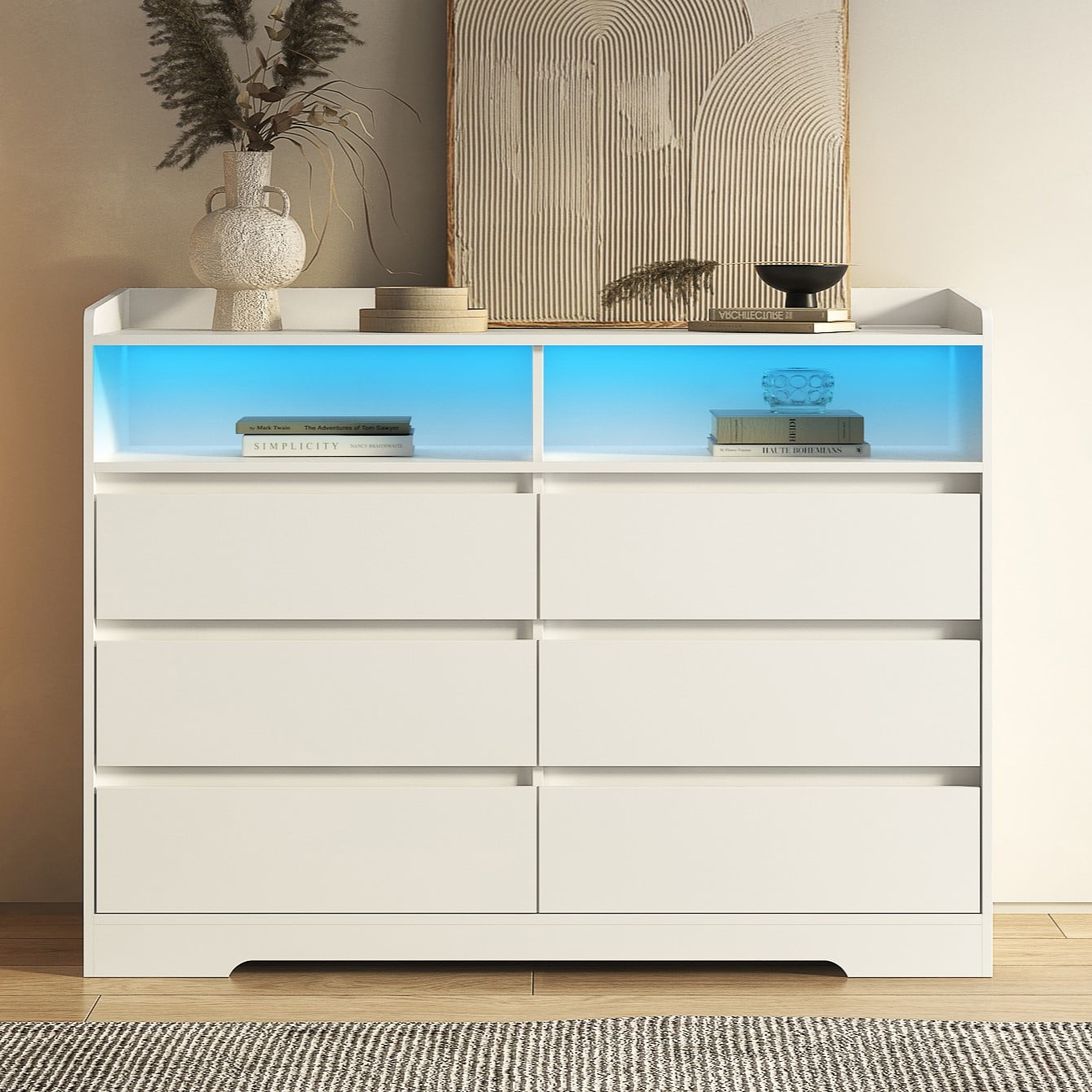 Resenkos Sleek Modern Tall Upright 6-Drawer Dresser, Bedroom Organizer ...
