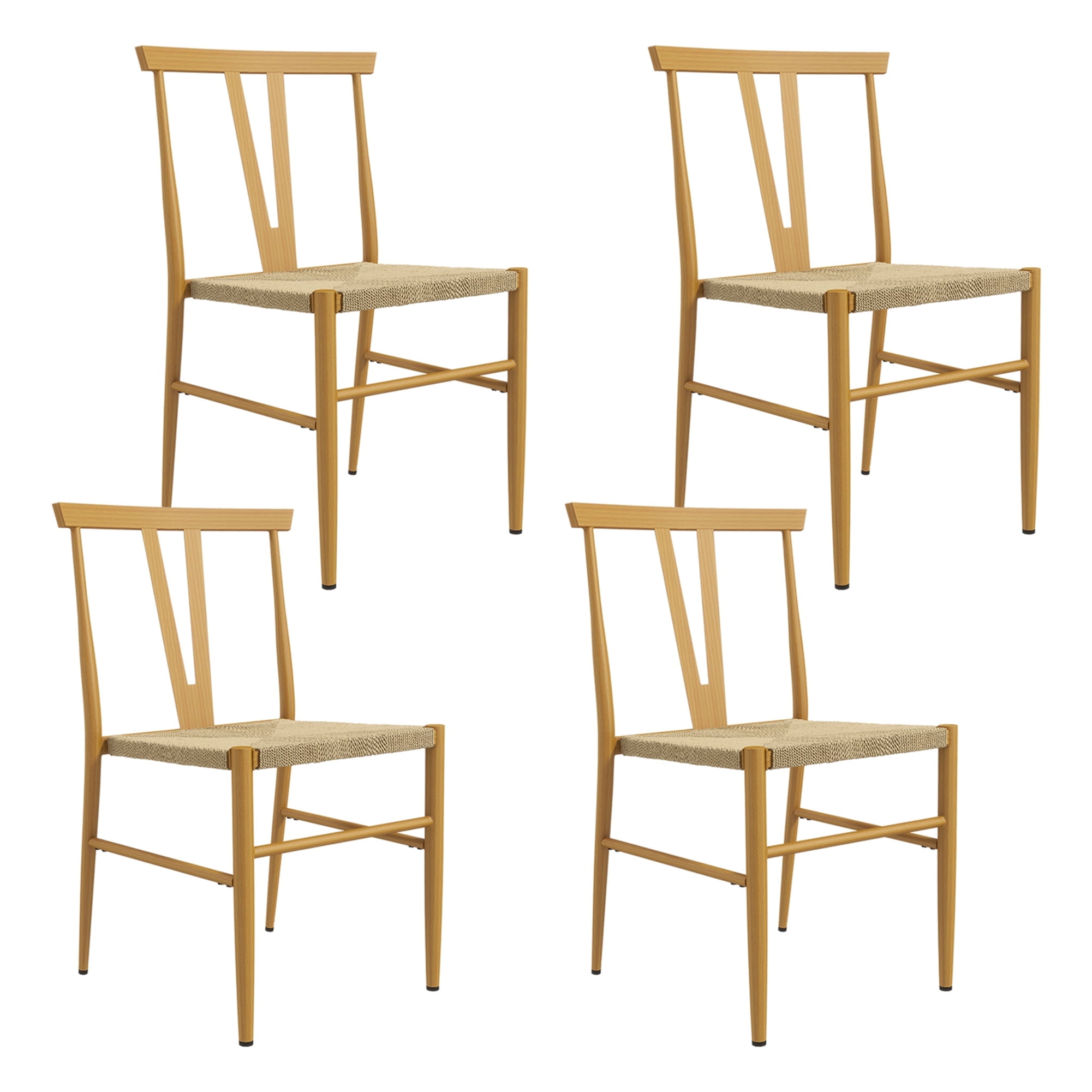 Resenkos Modern Farmhouse Wood Dining Chair Set of 4 with Oak Finish ...