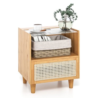 Mainstays Ardent Open Shelf Nightstand, Dark Walnut - Walmart.com