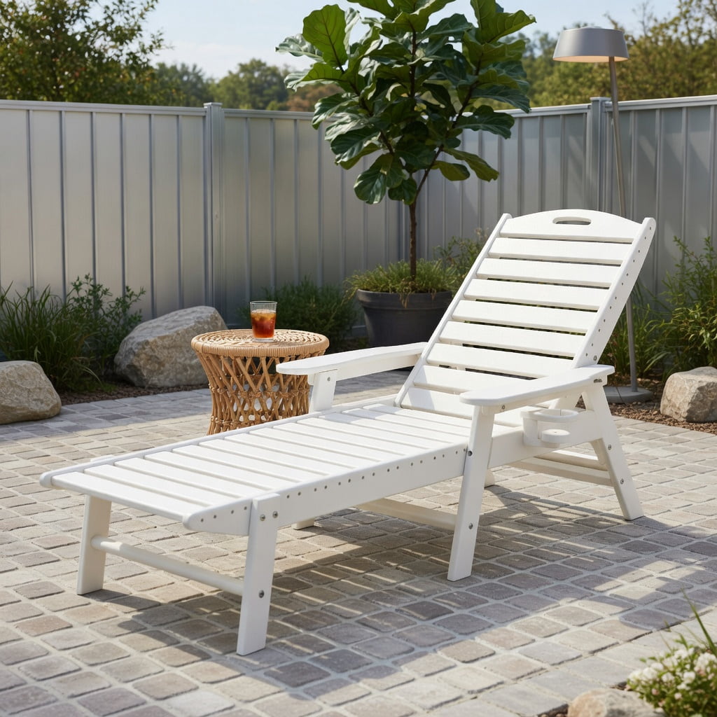 Resenkos Outdoor Chaise Lounge Chair, Weatherproof Patio Lounge Chair ...
