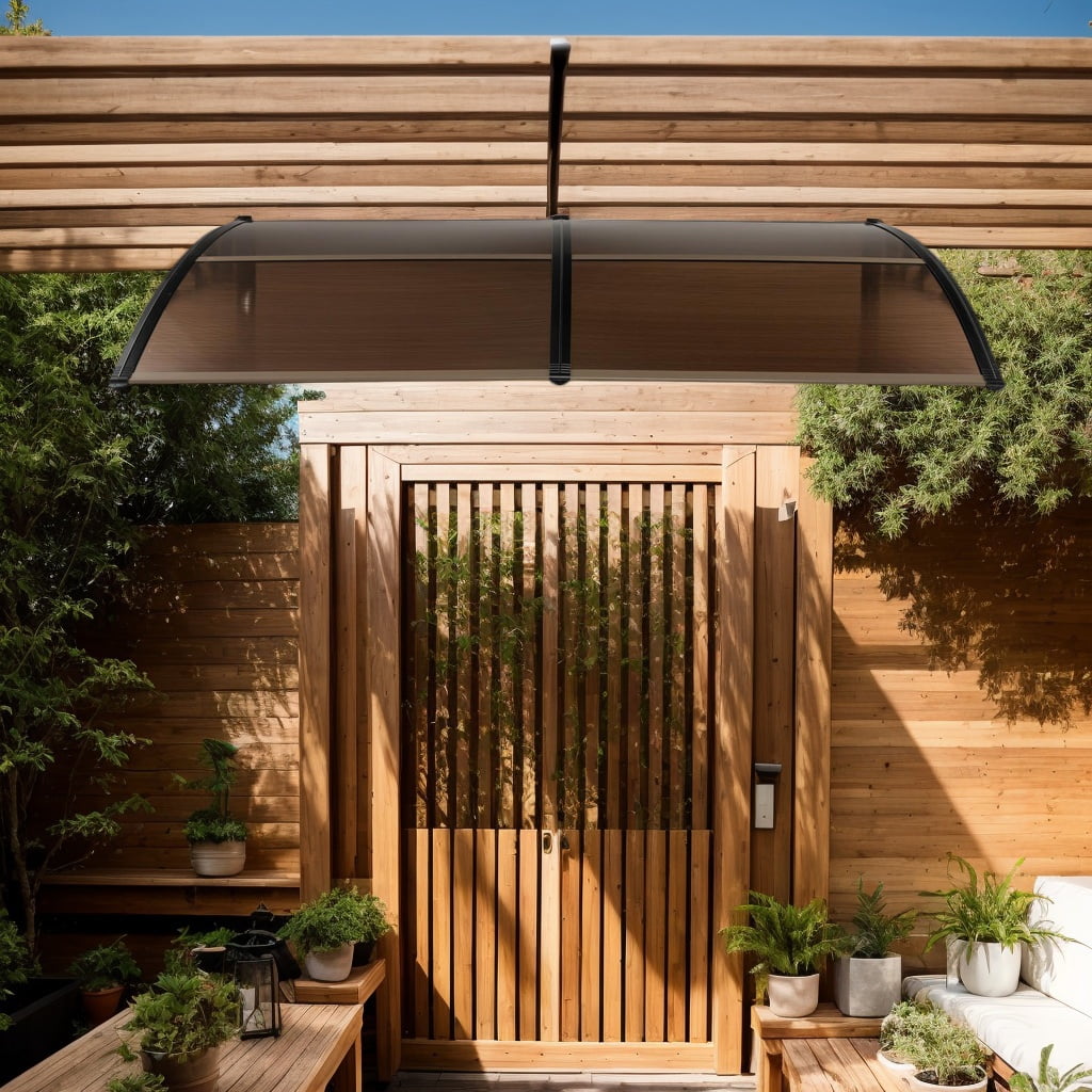 Resenkos Outdoor Front Door Patio Overhang Awning for Sunlight Rain ...