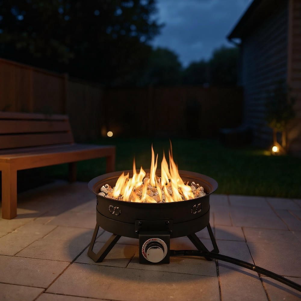Resenkos Outdoor Patio Fire Pit, Outdoor Fire Basket,17 Inch Portable ...