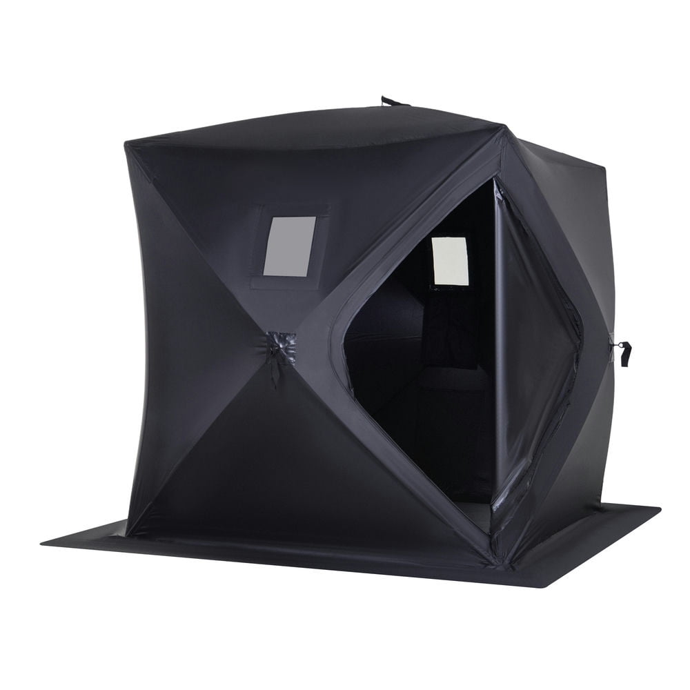 Resenkos Outsunny 2 Person Ice Fishing Shelter, Pop-Up Portable Ice ...