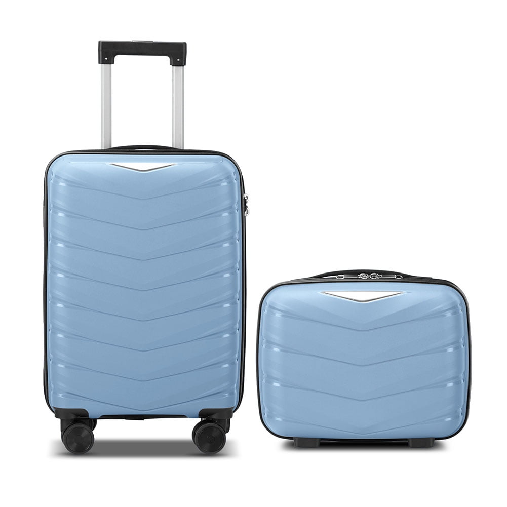 EDOEMSE Portable Lightweight Luggages,V-Shaped Stripes 2-Piece Set With ...