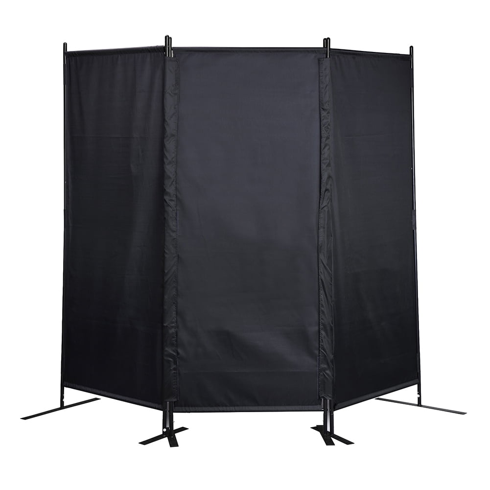 Resenkos 3-Panel Room Divider, Portable Metal Fabric Privacy Screen ...
