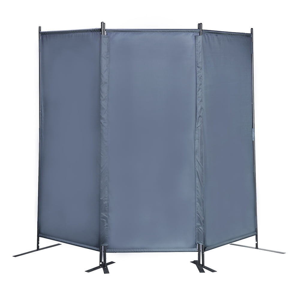 Resenkos Portable Wall Partition Room Separators, Metal Fabric 3 Panels ...