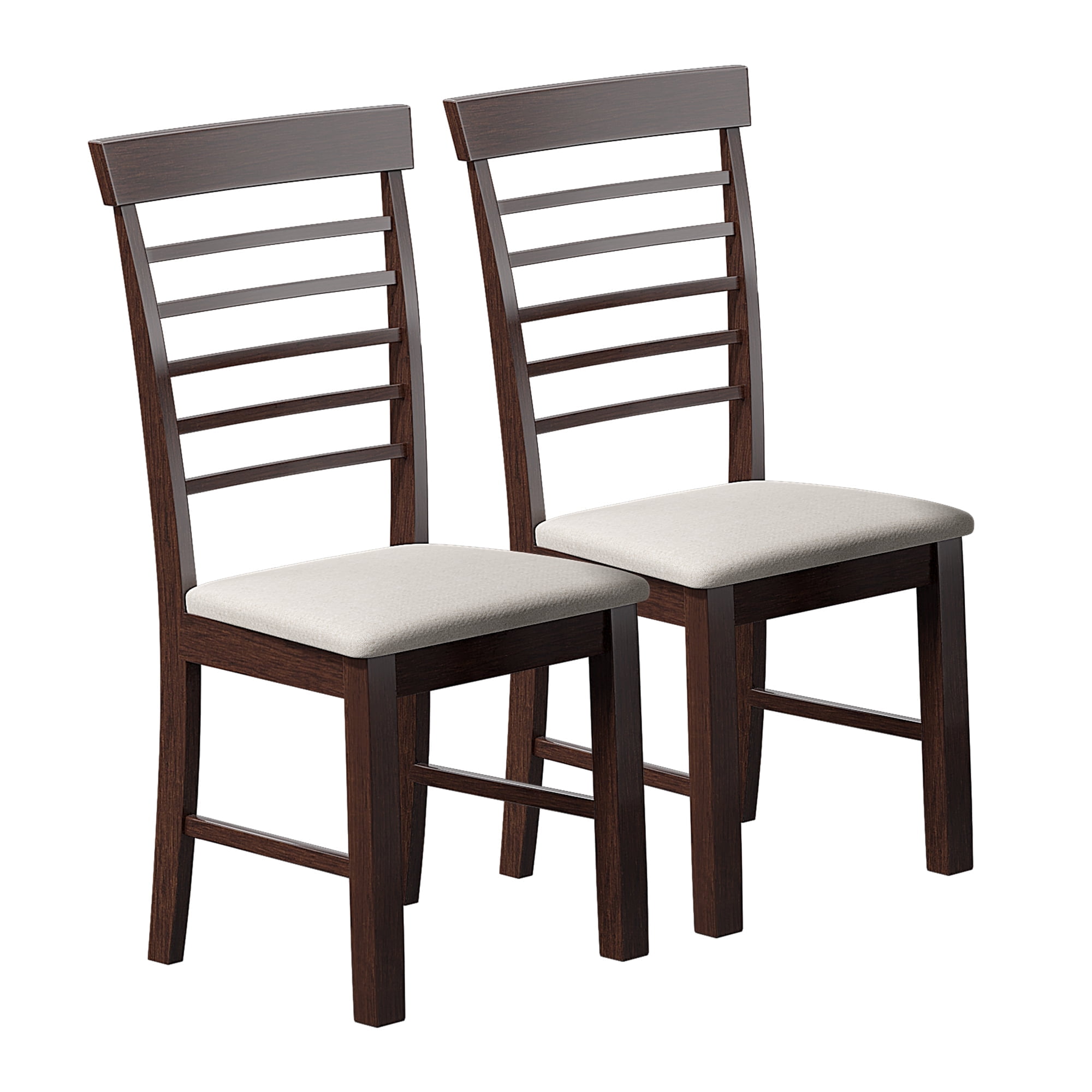 Resenkos Retro High Backrest Dining Chairs Set of 2, Rustic Rubberwood ...