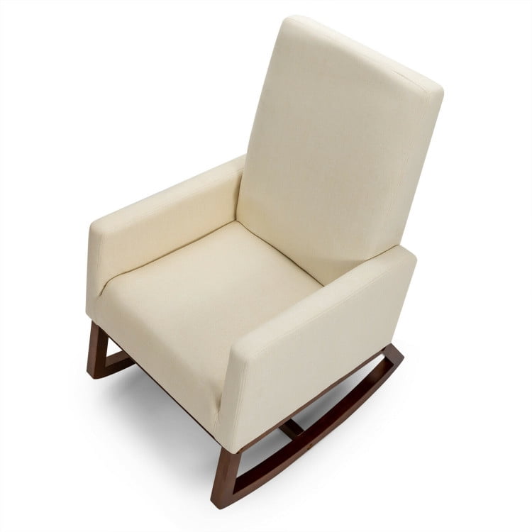 Resenkos Rocking High Back Upholstered Lounge Armchair with Side Pocket ...