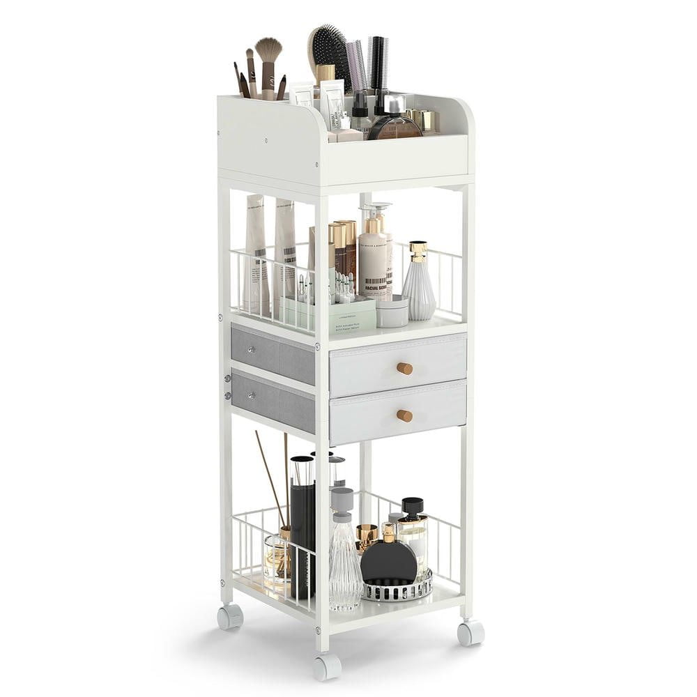 Resenkos Rolling Makeup and Skincare Organizer Cart with Drawers and ...
