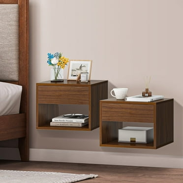 Free Shipping! LACHILLBAY Floating Nightstand Set of 2 with Drawer ...