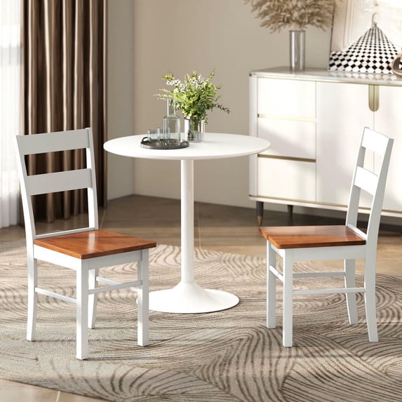 Resenkos Set of 2 Farmhouse Design Open Back Dining Chairs, Crafted ...
