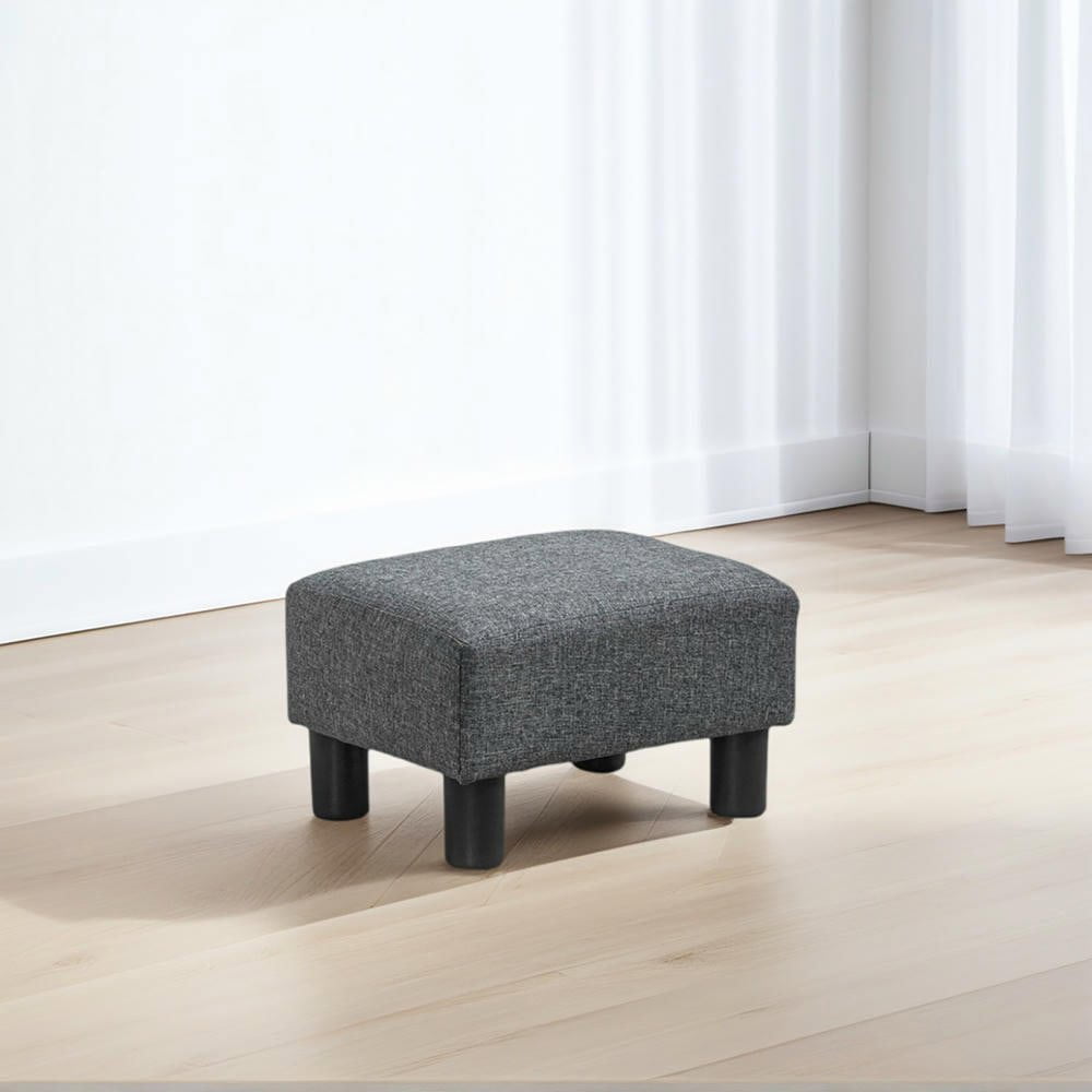 Resenkos Small Linen Upholstered Ottoman Foot Rest, Cube Foot Stool ...