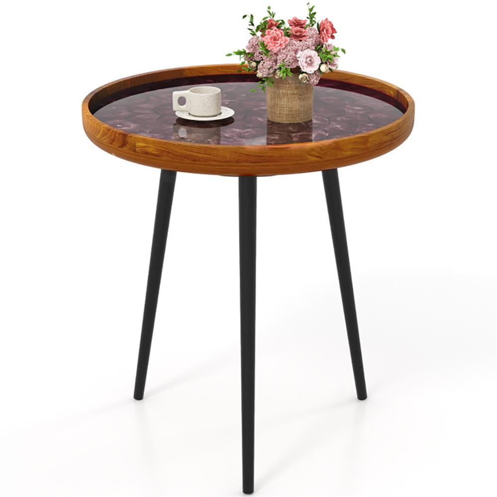 Resenkos Sofa Side End Table, End Table, Couch Table,20 Inch Round End ...