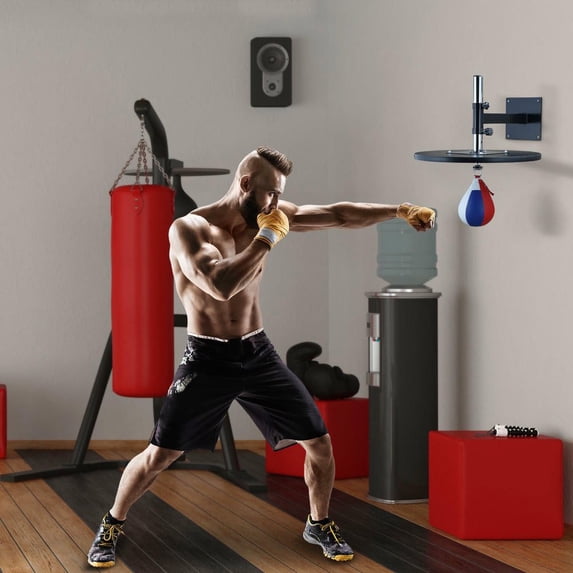 Resenkos Speed Bag Boxing Punching Bag, Wall Mount Adjustable, 9" H x 7 ...
