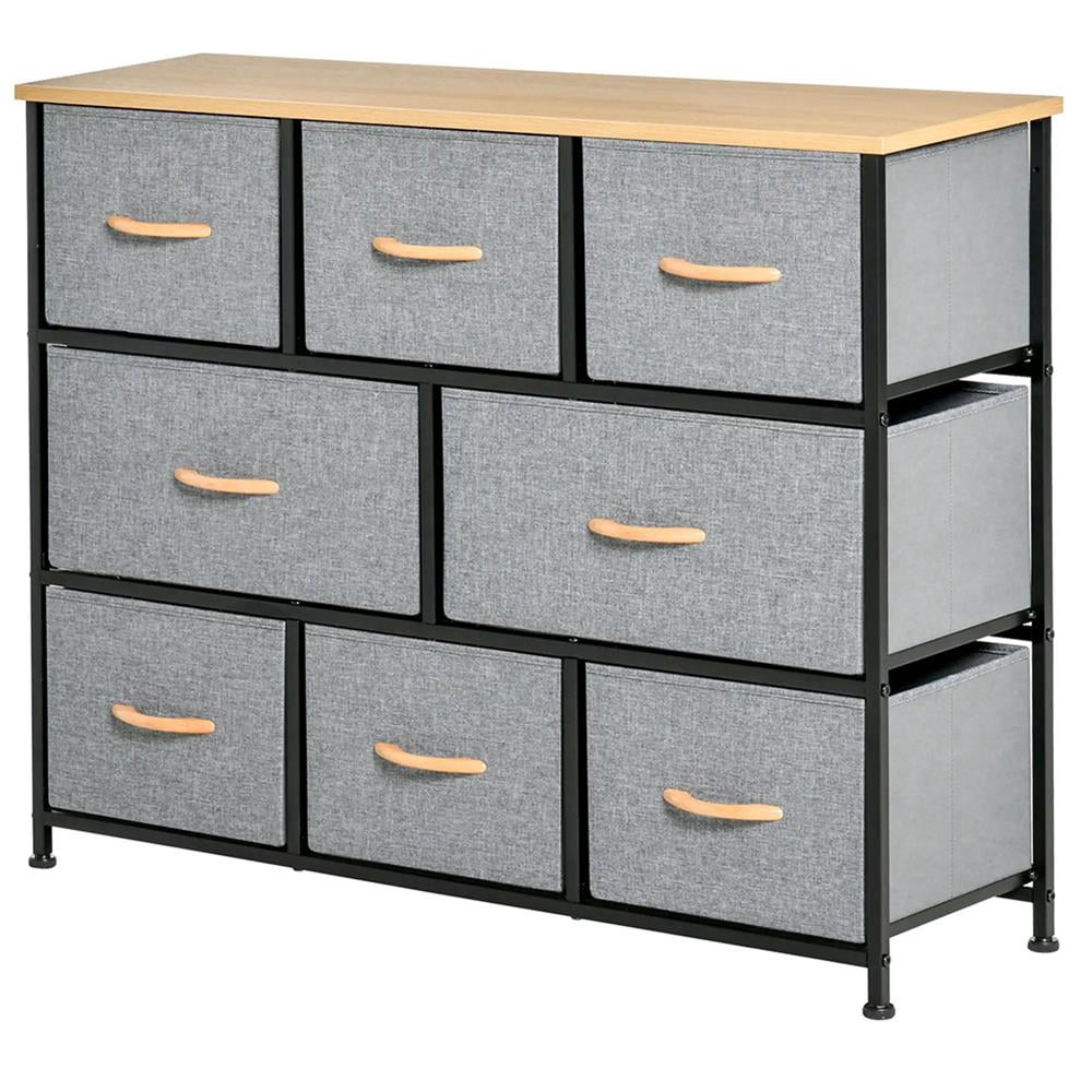 Resenkos Storage Dresser,Chest of Drawers,8-Drawer Dresser, 3-Tier ...