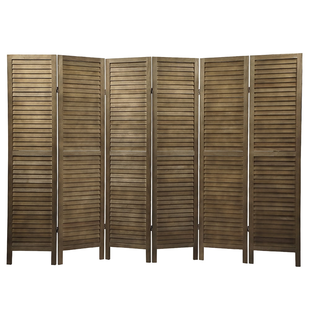 Resenkos Wood Room Dividers with 6 Panels for Indoor Room, Portable ...