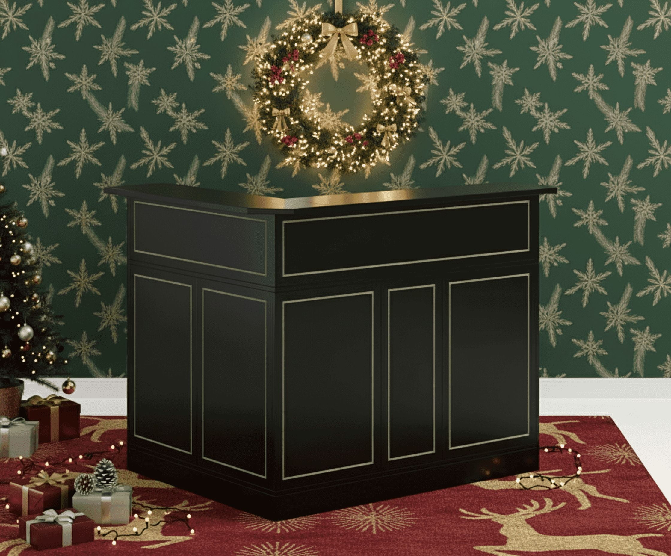 Resenkose corner bar table, L-Shaped Home Bar Unit, Industrial Wine ...