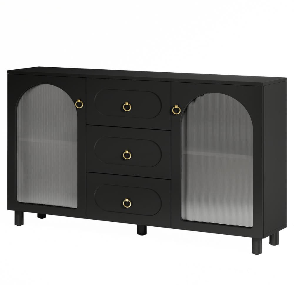 Resenkose 59-Inch Modern Buffet Cabinet with Acrylic Doors & Drawers ...