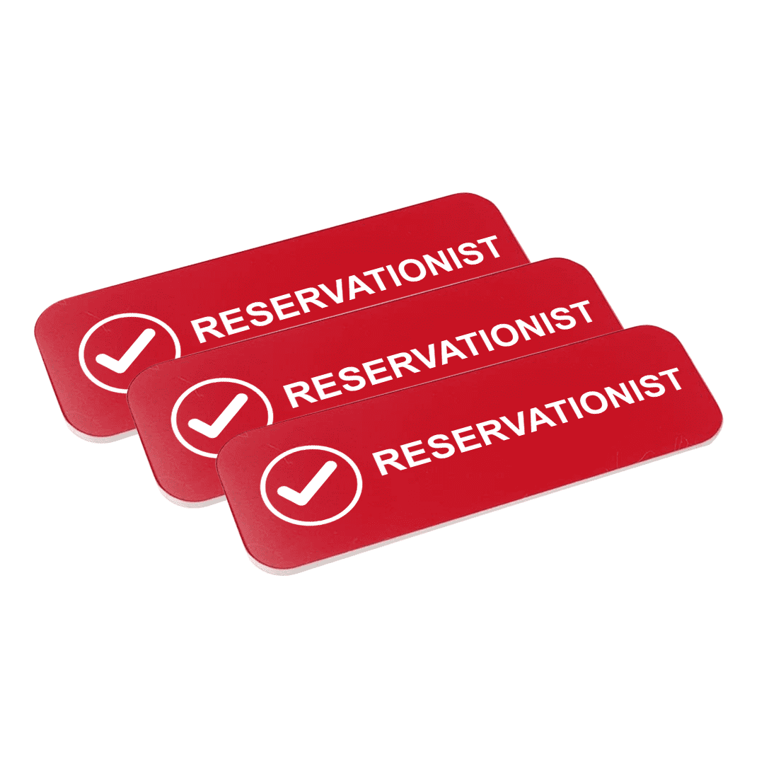 Reservationist 1 x 3" Name Tag/Badge, Red, (3 Pack) - Walmart.com