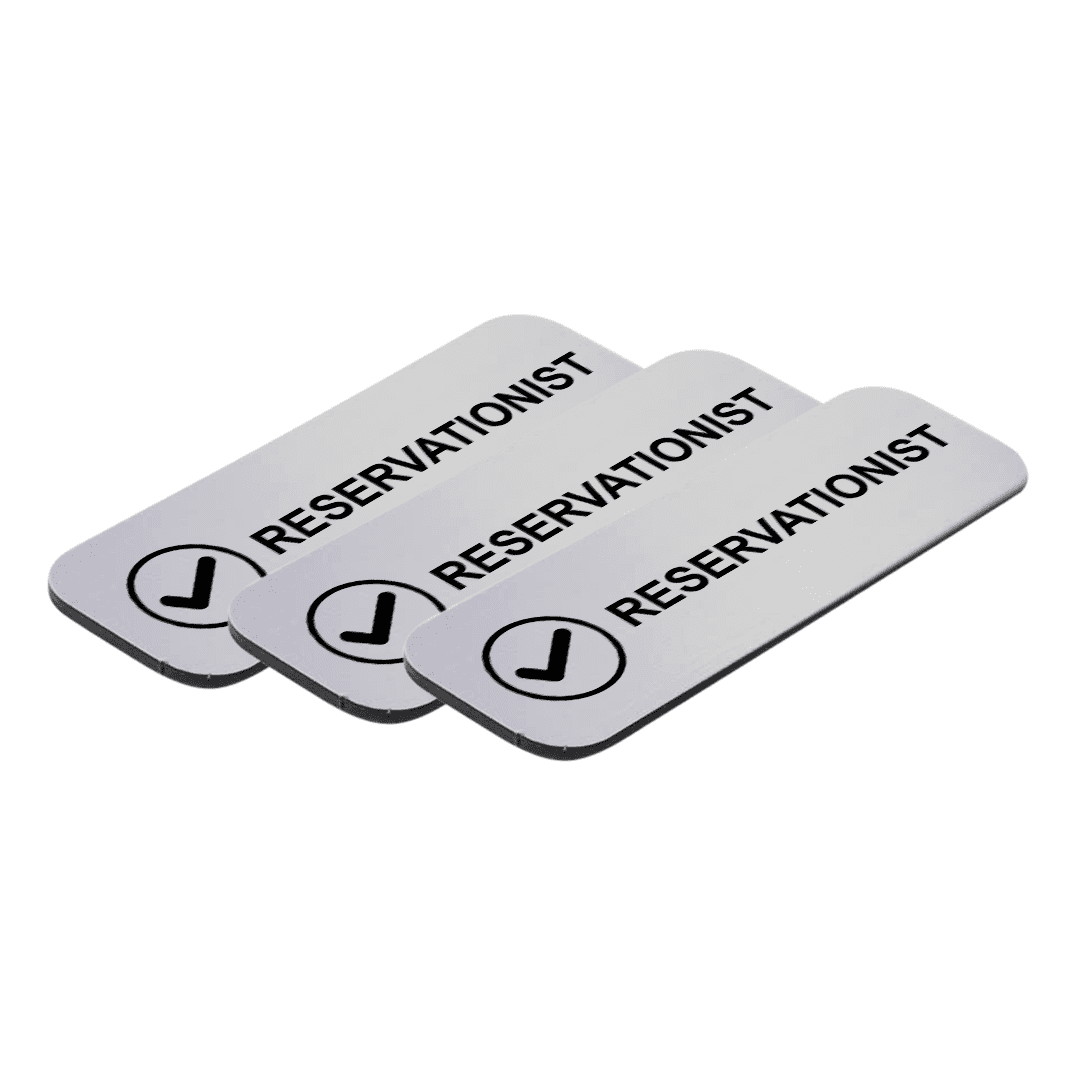 Reservationist 1 x 3" Name Tag/Badge, Silver, (3 Pack) - Walmart ...